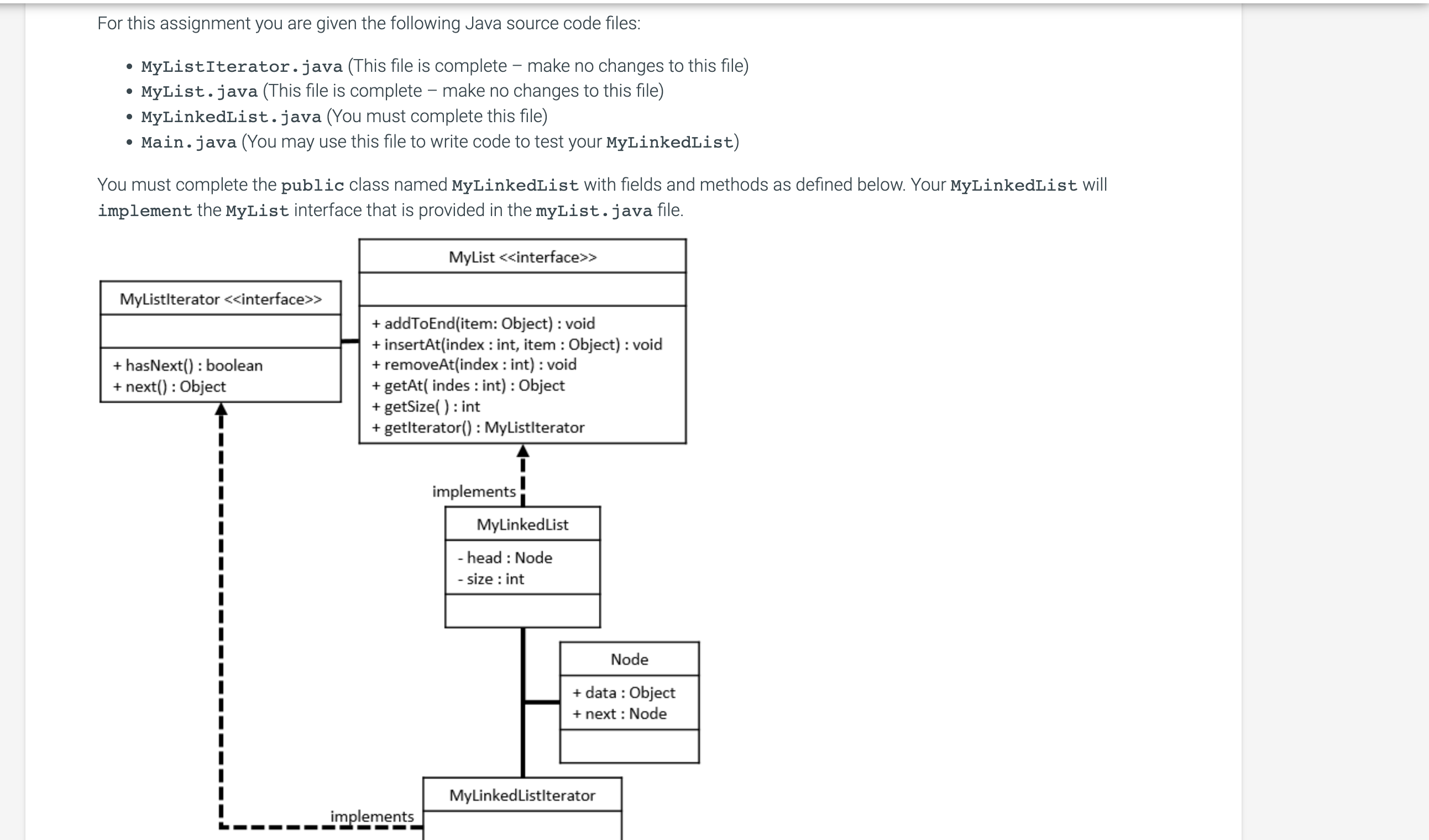 Solved ** ﻿plz just write main.java I have other files below | Chegg.com