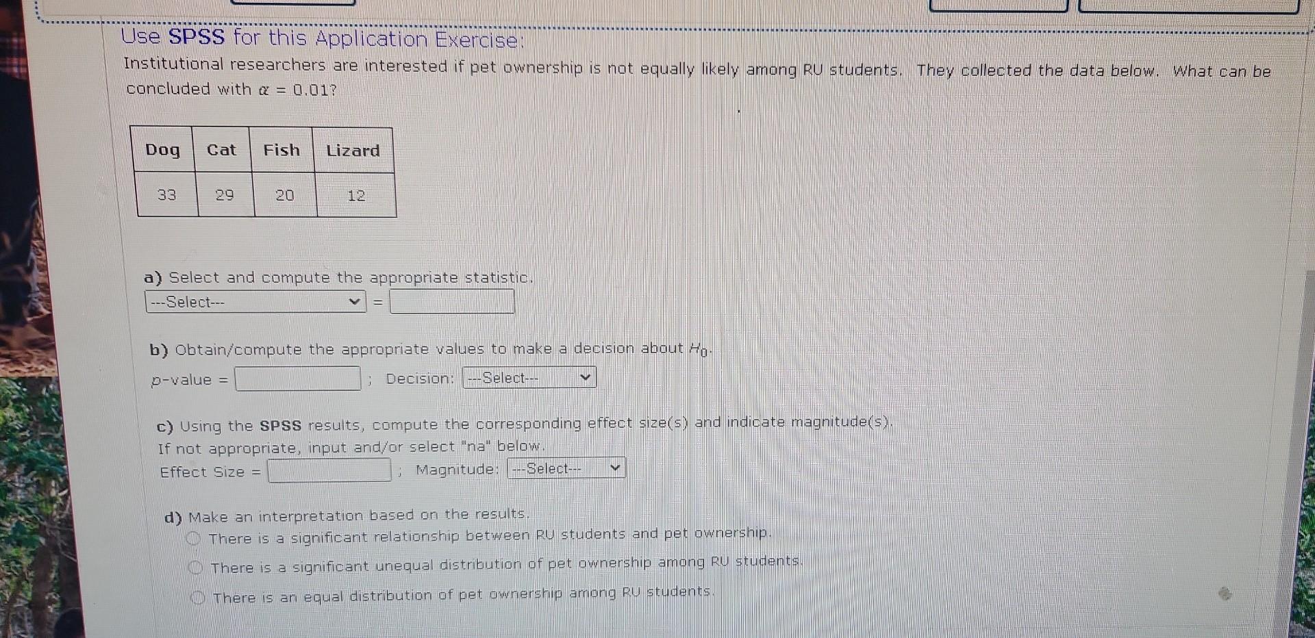 Solved Use spss for this Application Exercise: Institutional | Chegg.com