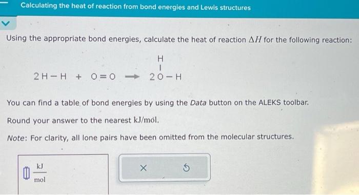 Solved Using the appropriate bond energies, calculate the | Chegg.com