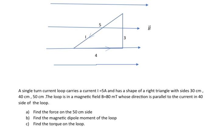 Solved 4 5 3 a) Find the force on the 50 cm side b) Find the | Chegg.com
