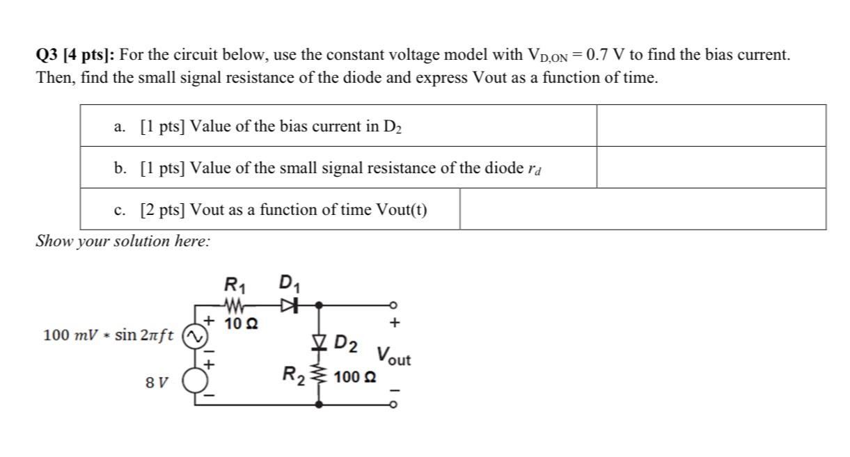 Solved Q3 [4 ﻿pts]: For the circuit below, use the constant | Chegg.com