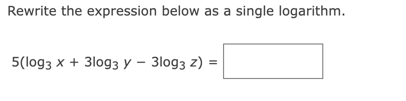 Solved Rewrite the expression below as a single | Chegg.com