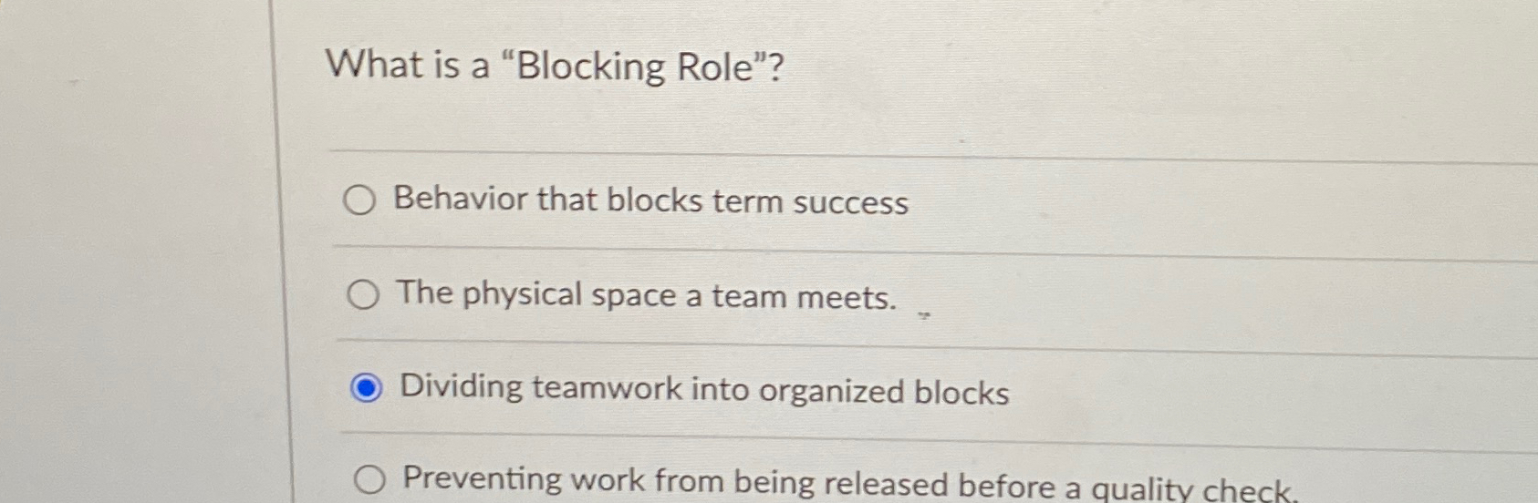 Solved What is a "Blocking Role"?Behavior that blocks term | Chegg.com