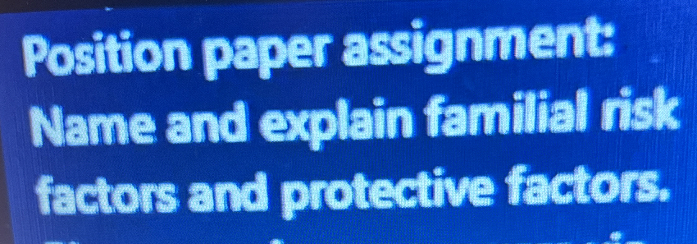 Solved Position paper assignment: Name and explain familial | Chegg.com