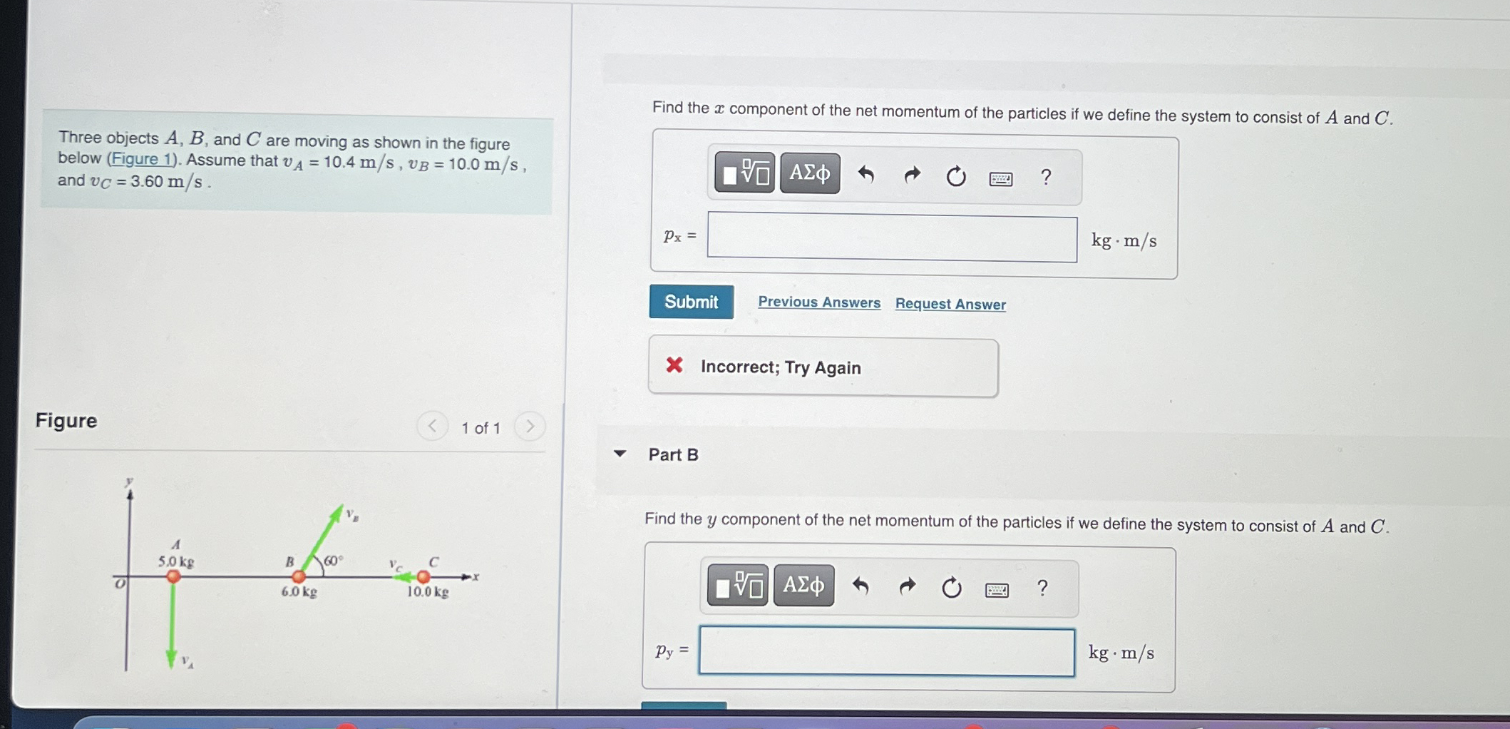 Solved Three objects A,B, ﻿and C ﻿are moving as shown in the | Chegg.com