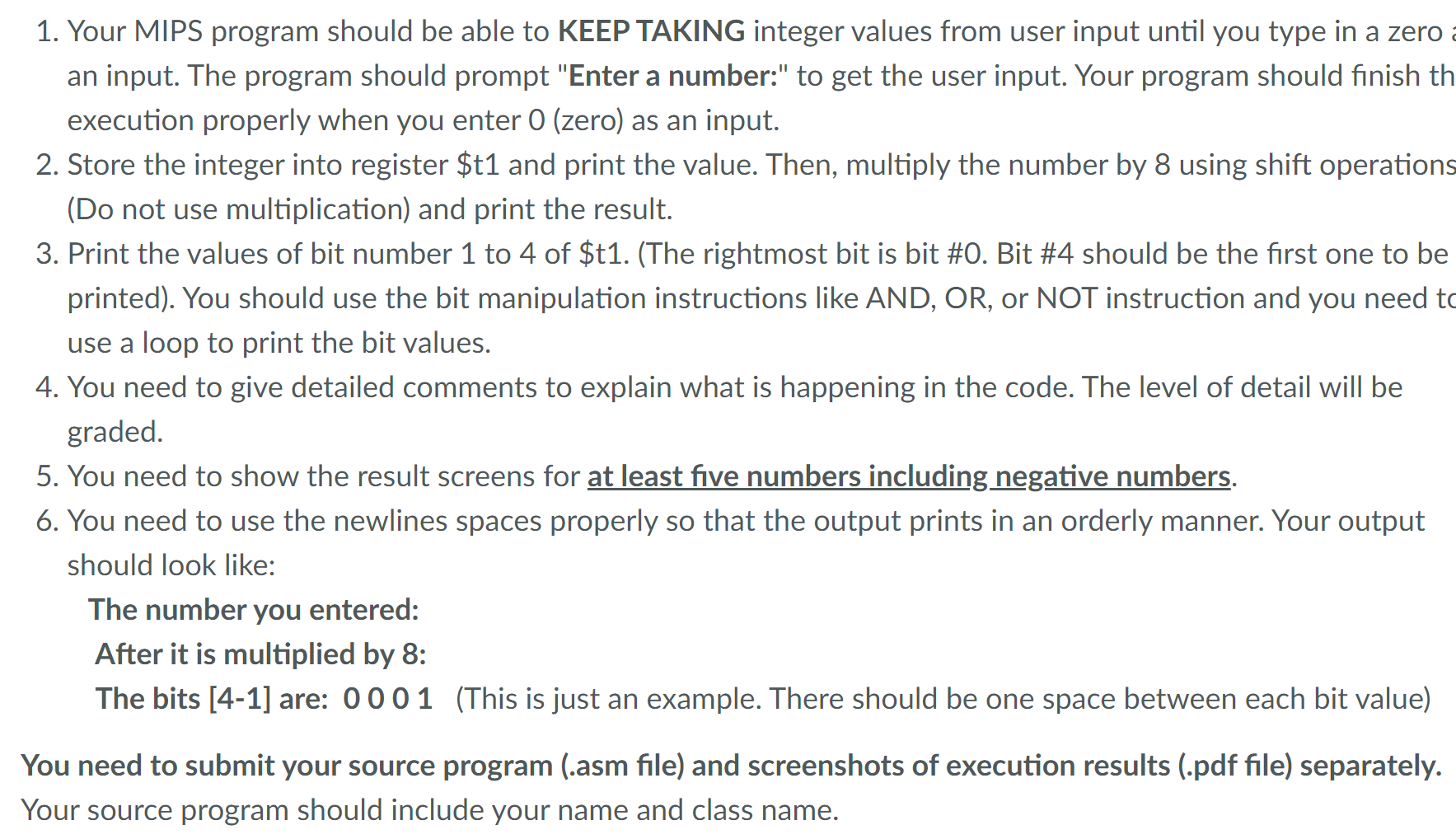 Solved Your MIPS program should be able to KEEP TAKING | Chegg.com
