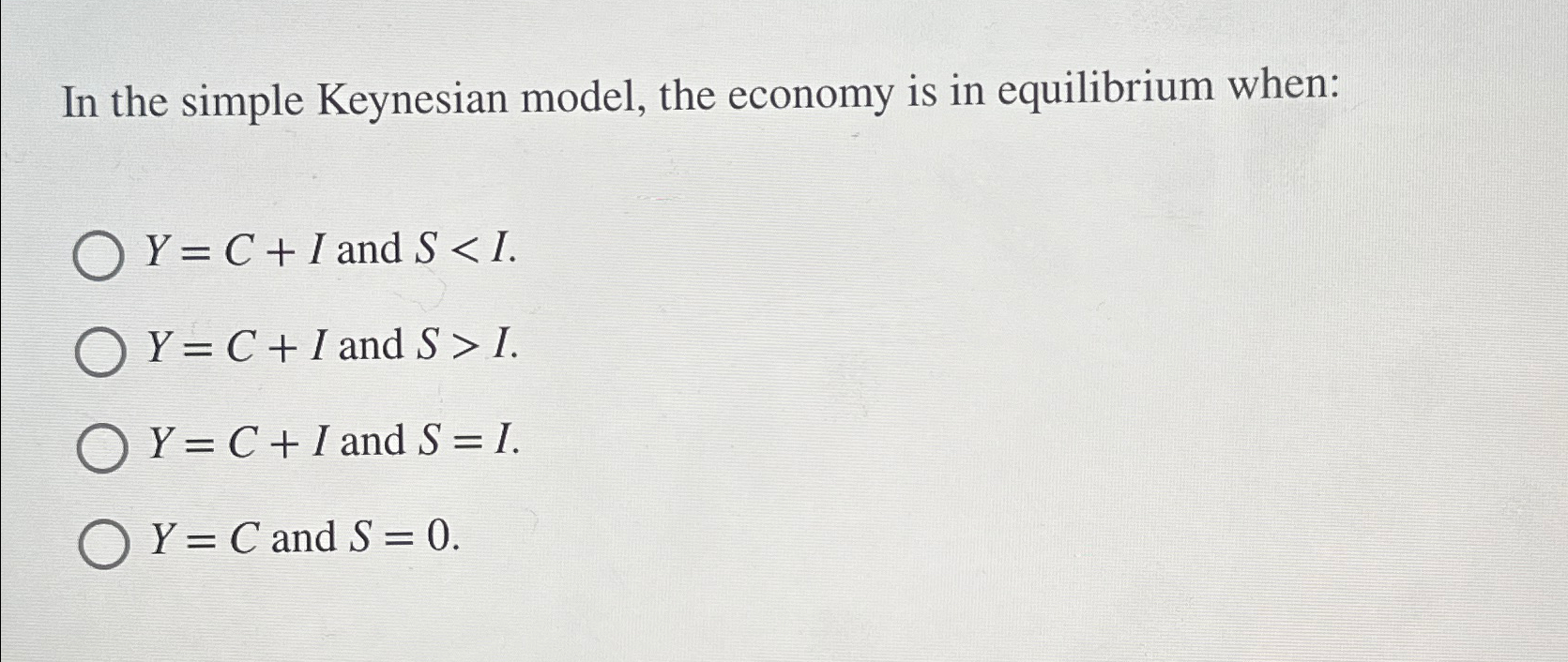 Solved In the simple Keynesian model, the economy is in | Chegg.com