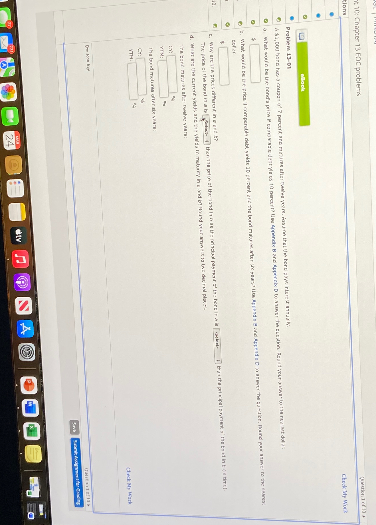 Solved 10: Chapter 13 ﻿EOC problemsQuestion 1 ﻿of | Chegg.com