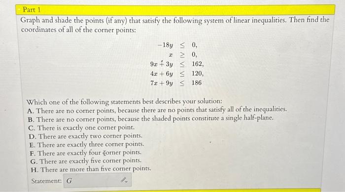Solved Graph and shade the points (if any) that satisfy the | Chegg.com
