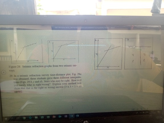 Figure 28: Seismic refraction graphs from two seismic | Chegg.com