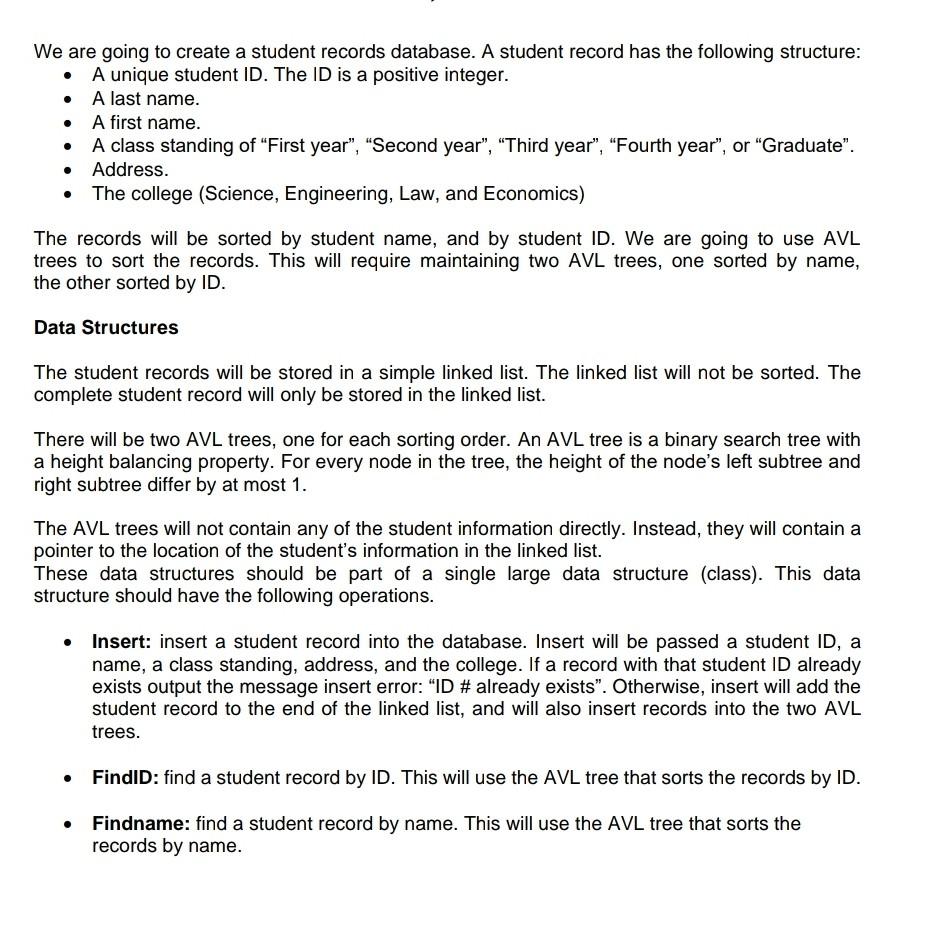 Solved We are going to create a student records database. A | Chegg.com