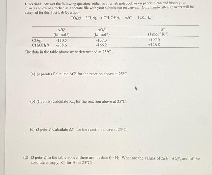 Solved Directions: Answer the following questions either in | Chegg.com