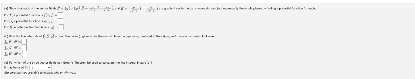 Solved (a) ﻿Show that each of the vector fields | Chegg.com