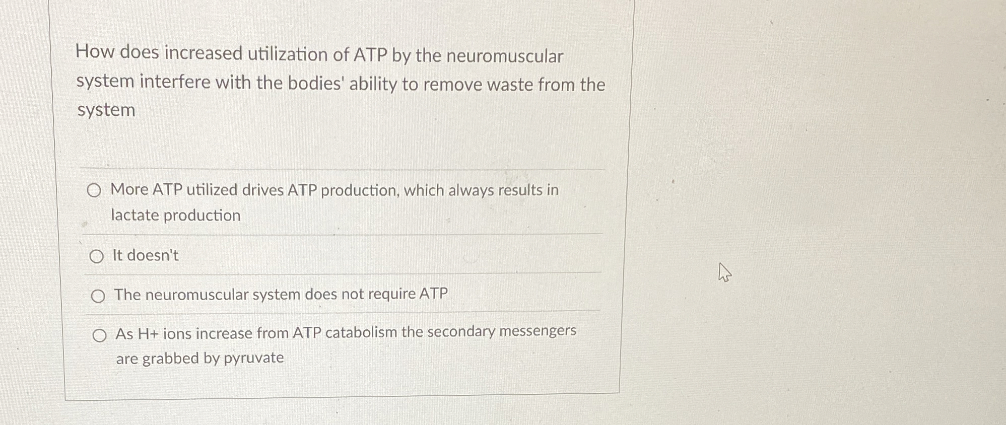 Solved How does increased utilization of ATP by the | Chegg.com
