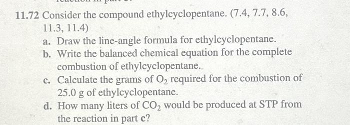 Solved 11.72 Consider the compound ethylcyclopentane. | Chegg.com