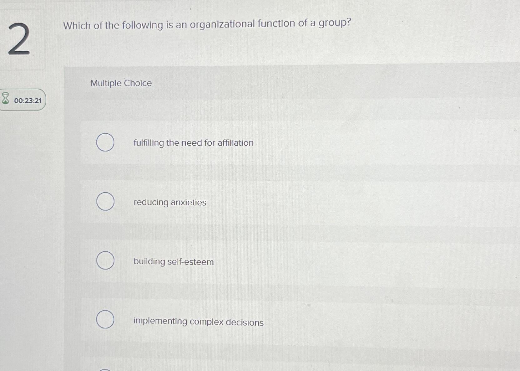 Solved Which of the following is an organizational function | Chegg.com