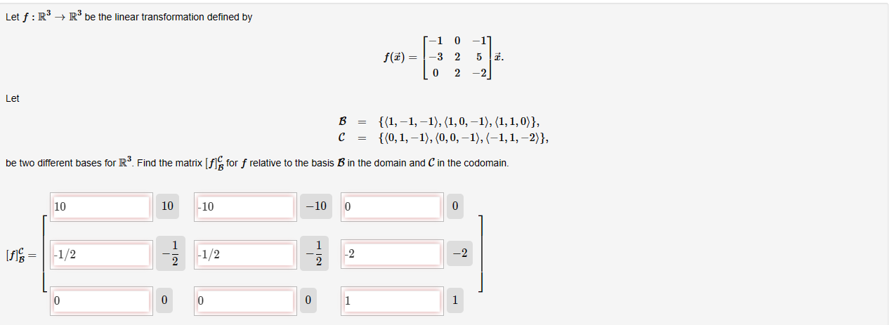 Solved Let f:R3→R3 ﻿be the linear transformation defined | Chegg.com