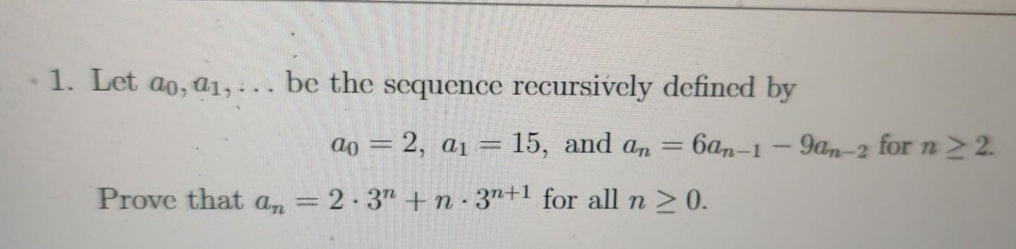Solved 1. Let do, 01,... be the sequence recursively defined | Chegg.com