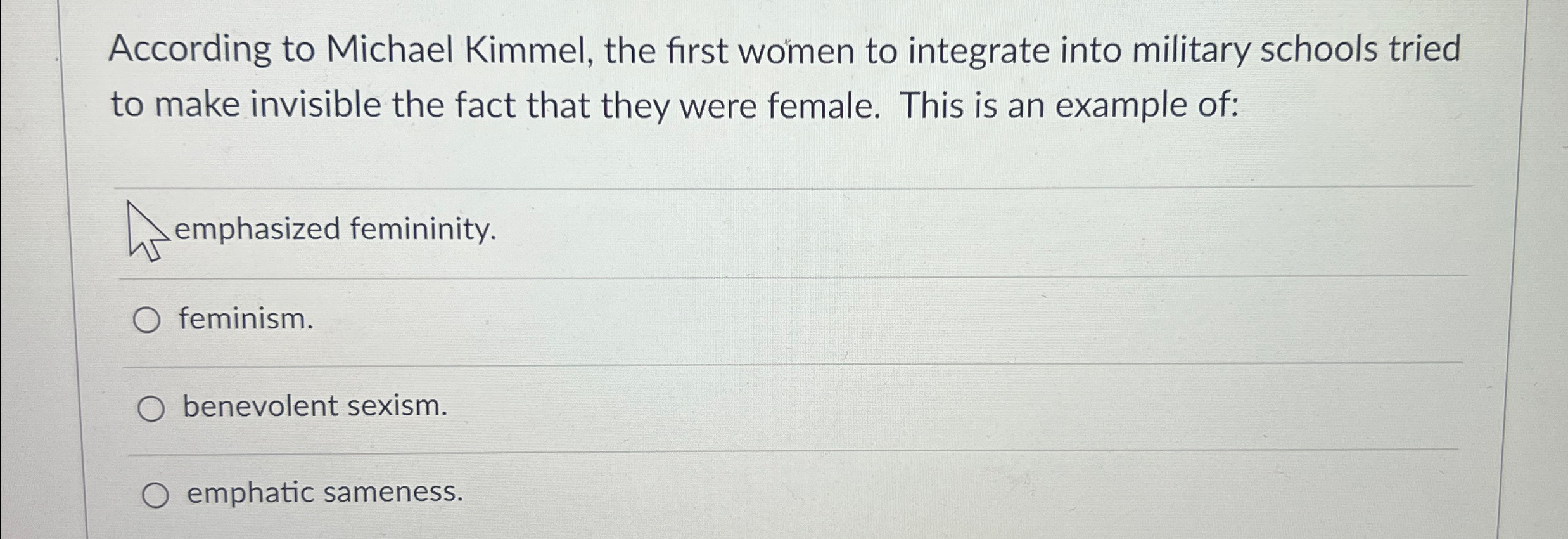 Solved According to Michael Kimmel, the first wơmen to | Chegg.com