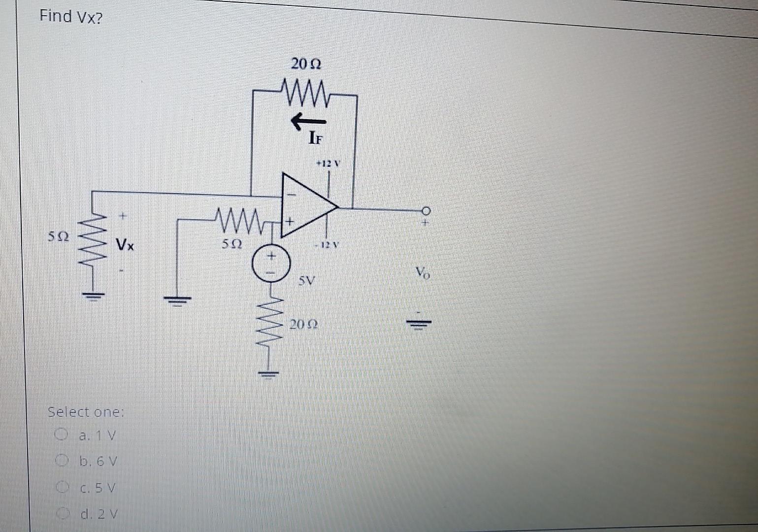 Solved Find Vx? 2002 IF Wit 502 Vx 522 V OM SV 20 Select | Chegg.com