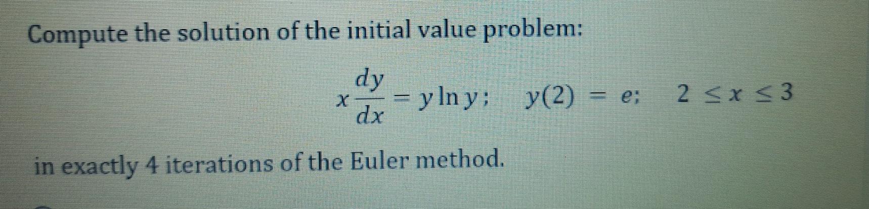 Solved Compute the solution of the initial value problem: dy | Chegg.com