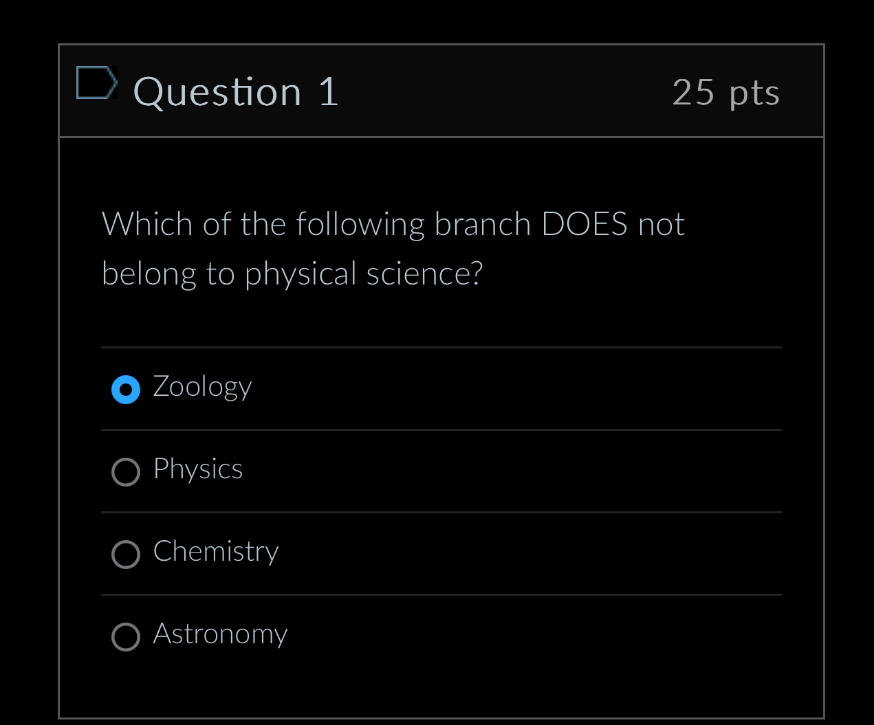 Solved Question 125ptsWhich of the following branch DOES not | Chegg.com