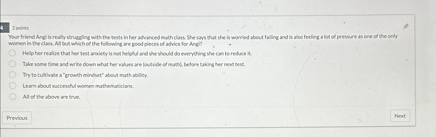 Solved 4 ﻿pointsYour friend Angi is really struggling with | Chegg.com