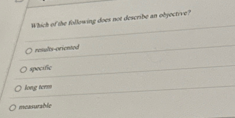 Solved Which of the following does not describe an | Chegg.com