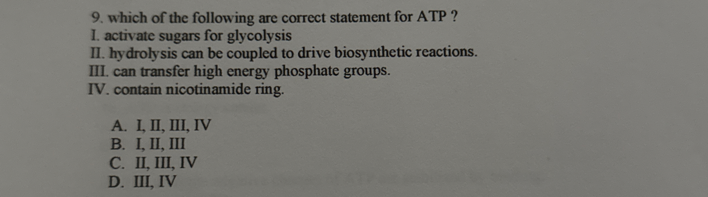 Solved which of the following are correct statement for ATP | Chegg.com