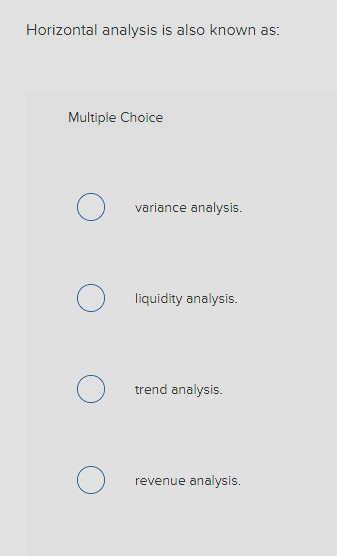 Solved Horizontal analysis is also known as:Multiple | Chegg.com