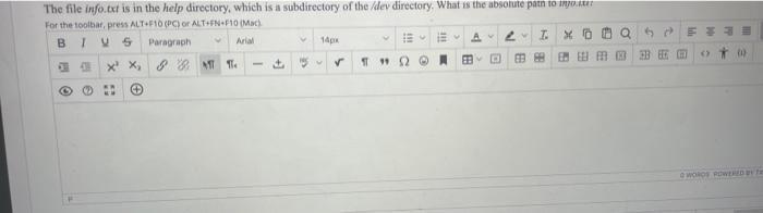 Solved The file info.txt is in the help directory, which is | Chegg.com