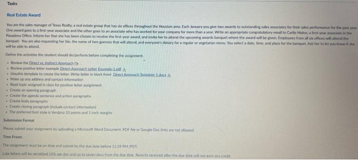 *. Direct Approach Letter Assignment and Steps Direct | Chegg.com