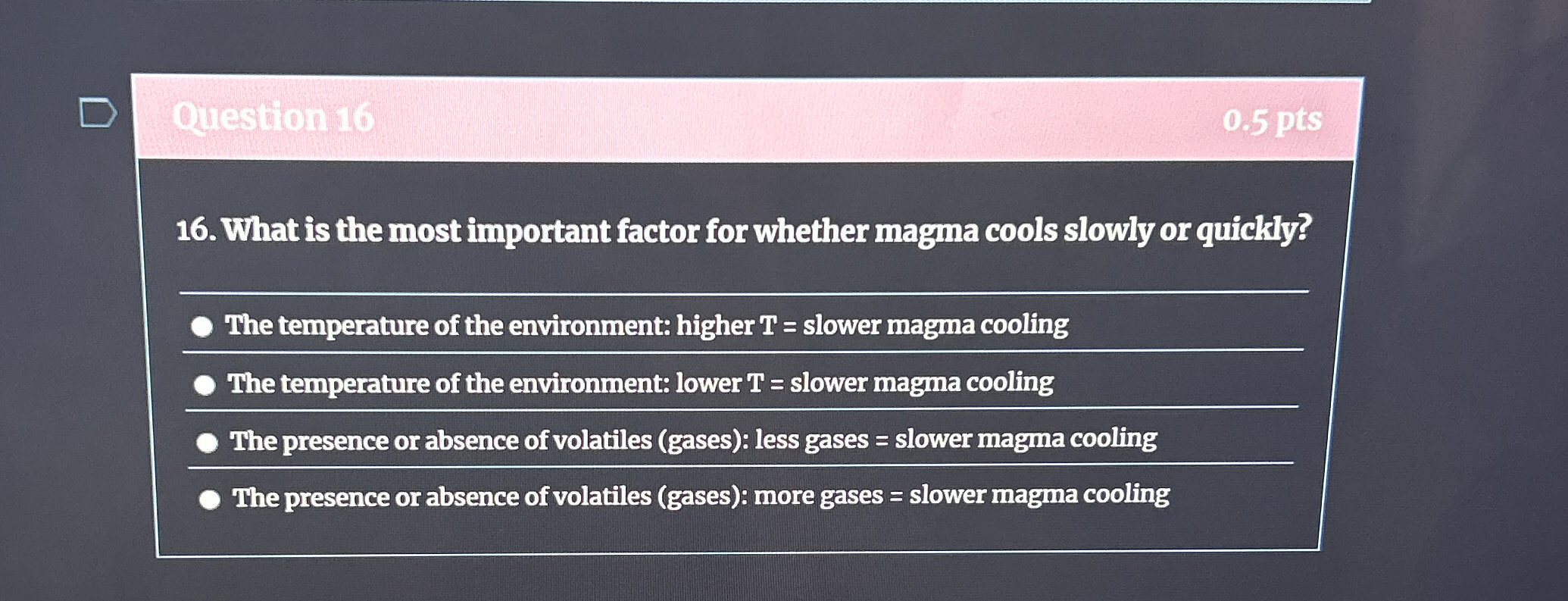 Solved What is the most important factor for whether magma | Chegg.com