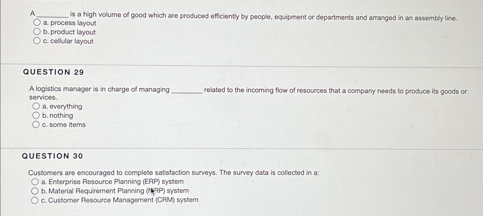 Solved A is a high volume of good which are produced | Chegg.com