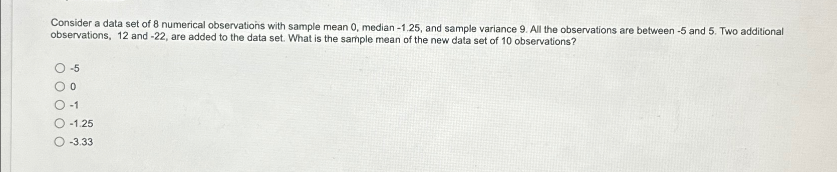 Solved Consider a data set of 8 ﻿numerical observations with | Chegg.com