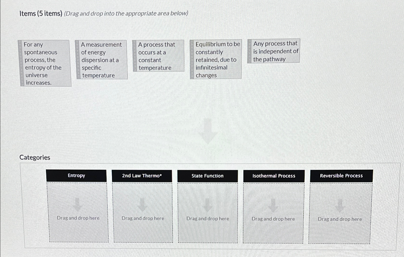 Solved Items (5 ﻿items) (Drag and drop into the appropriate | Chegg.com