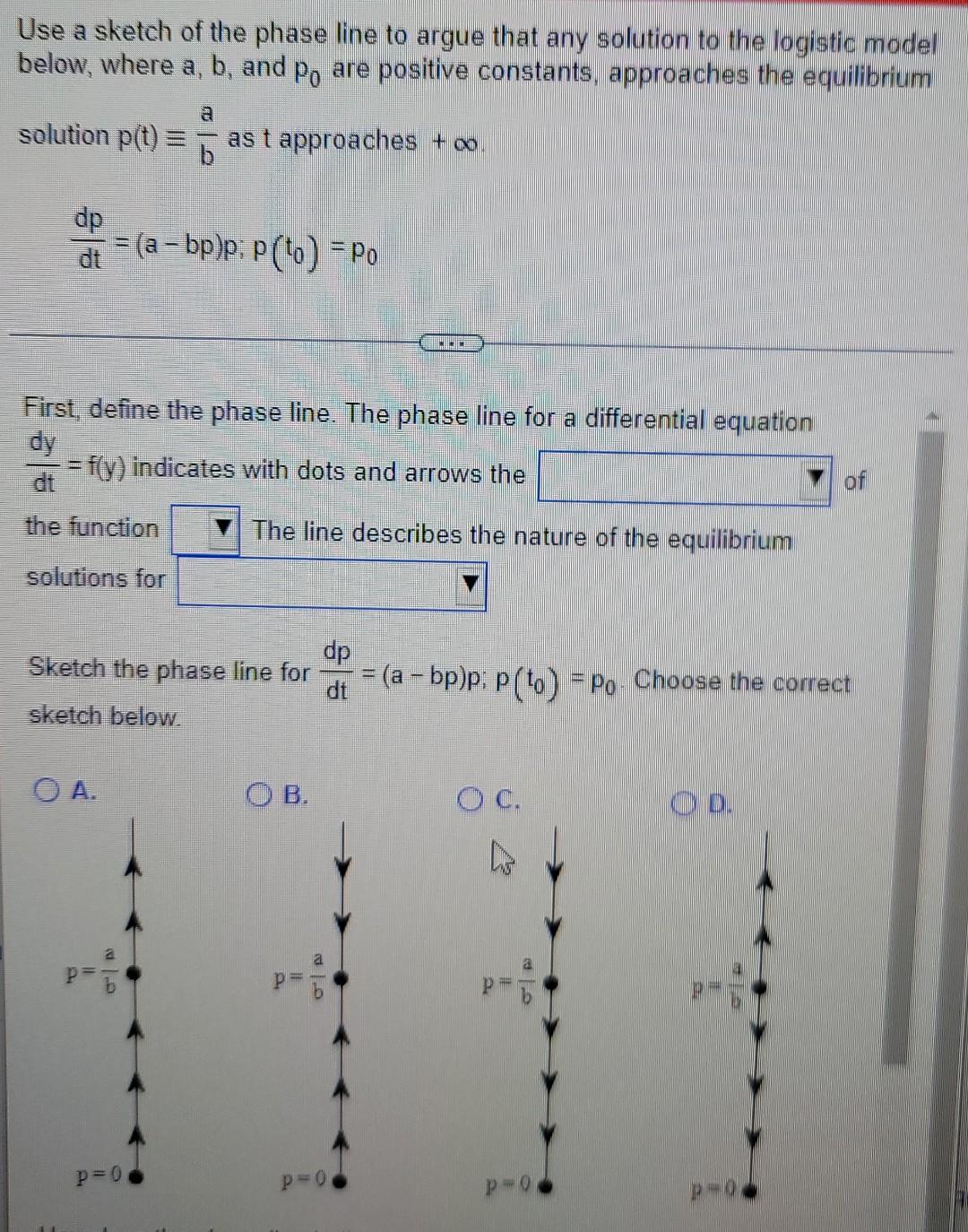 Solved Use a sketch of the phase line to argue that any | Chegg.com