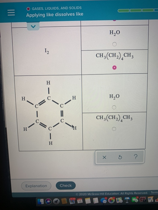 Solved O GASES, LIQUIDS, AND SOLIDS Applying like dissolves | Chegg.com