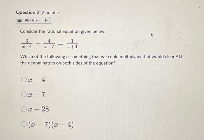 Solved Question 2 (2 points) Listen Consider the rational | Chegg.com