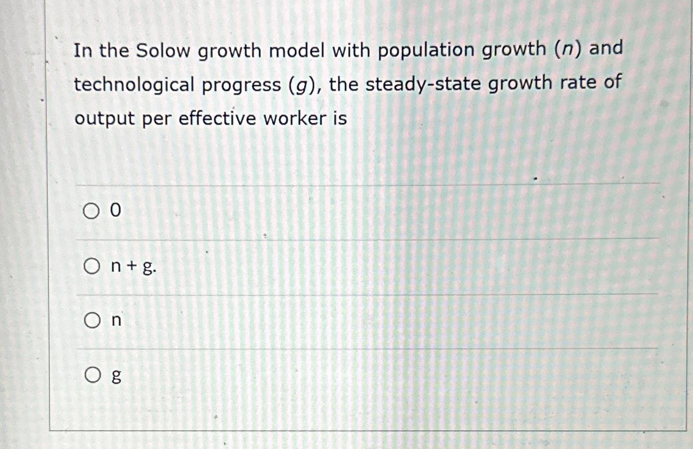 Solved In the Solow growth model with population growth (n) | Chegg.com