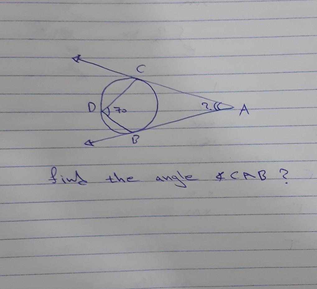 Solved C D B find the angle the angle & CAB ? | Chegg.com