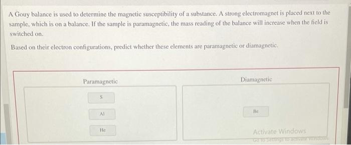 Solved A Gouy balance is used to determine the magnetic | Chegg.com