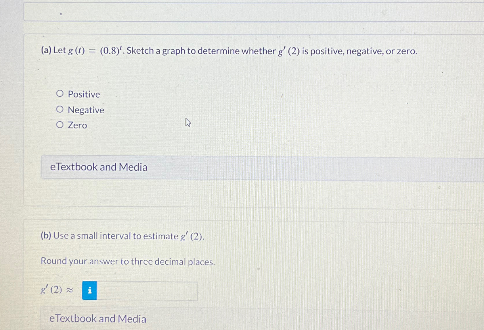 Solved (a) ﻿Let g(t)=(0.8)t. ﻿Sketch a graph to determine | Chegg.com