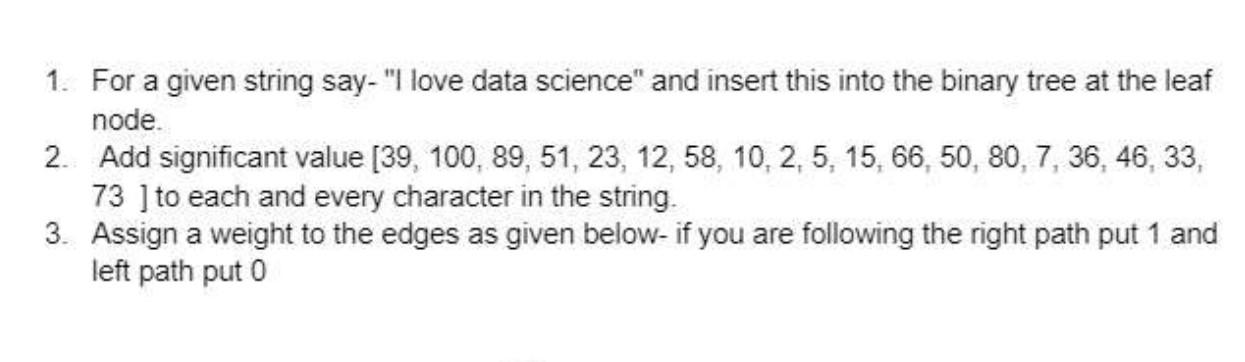 Solved 1. For a given string say- "I love data science" and | Chegg.com