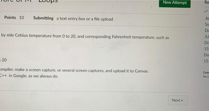 Solved Using a while loop print side by side Celsius | Chegg.com