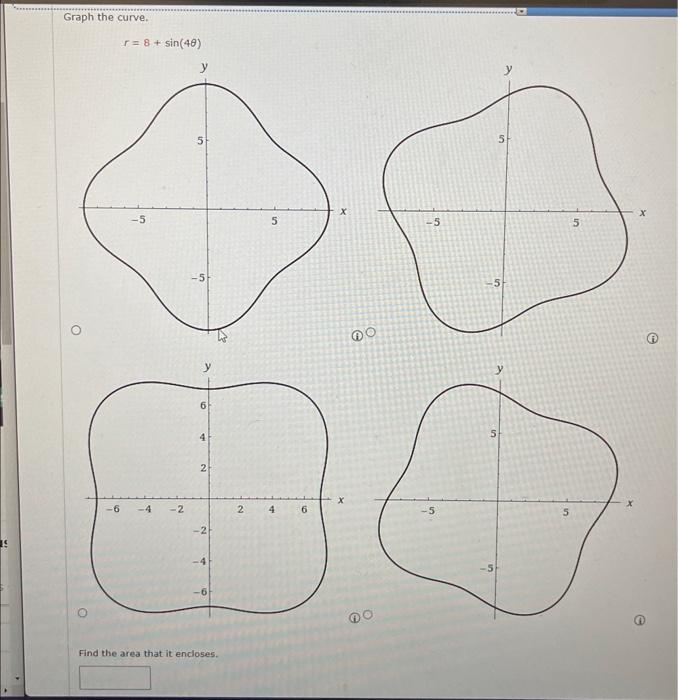 Graph the curve. r=8+sin(4θ) | Chegg.com