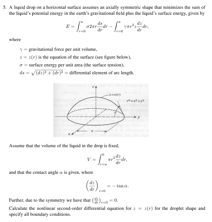 Solved Assume that the volume of ﻿the liquid in ﻿the drop is | Chegg.com