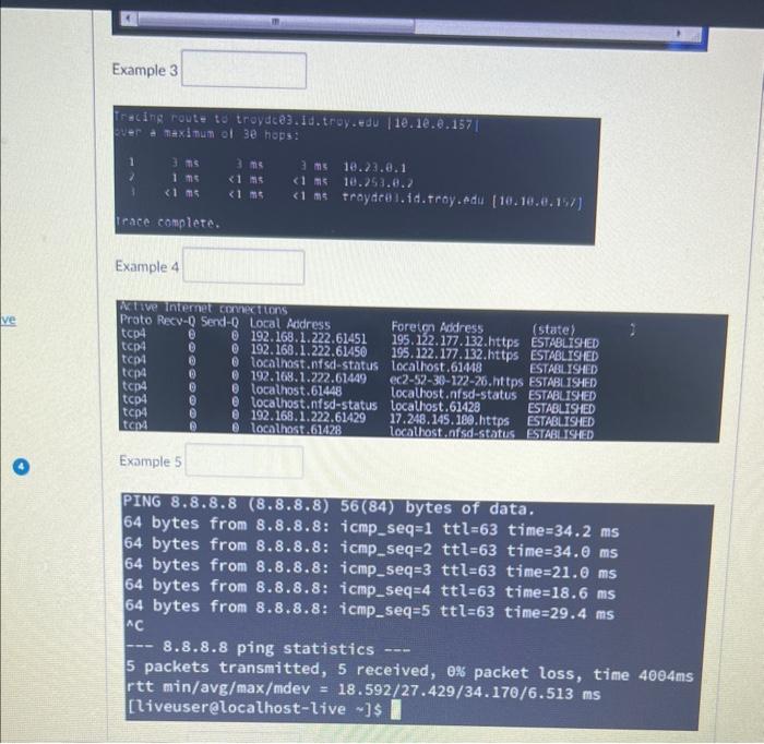 [Solved]: Fill in the blanks with the command that produced