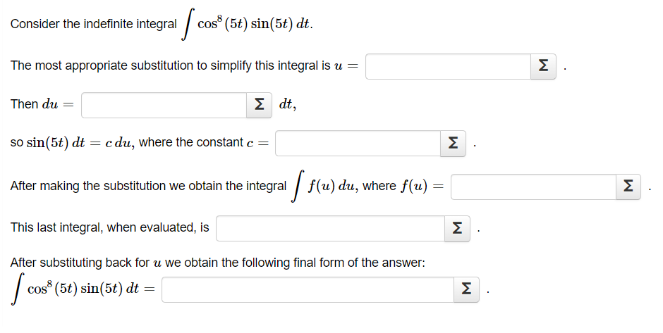 Solved Consider the indefinite integral | Chegg.com