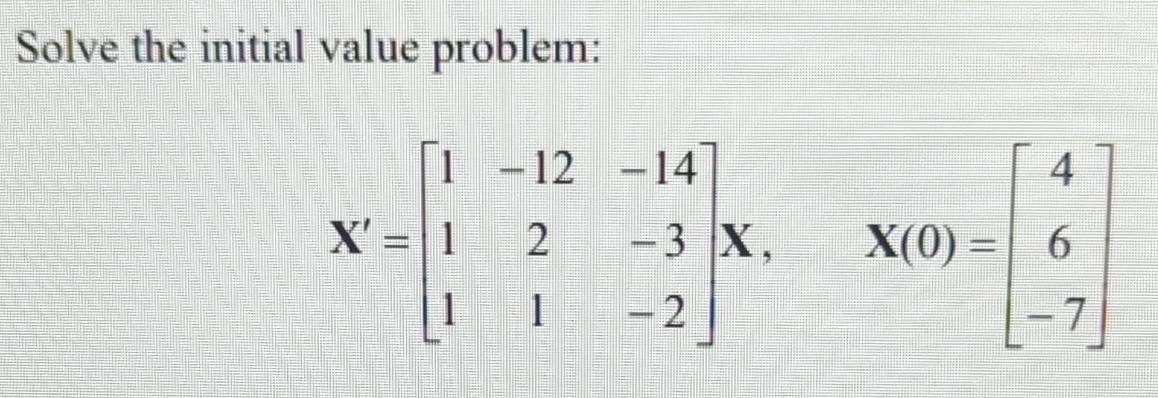Solved Solve The Initial Value Problem 6047